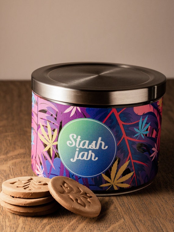 Weed Stash Jar Air Tight Glass Container With Hydrostone to - Etsy