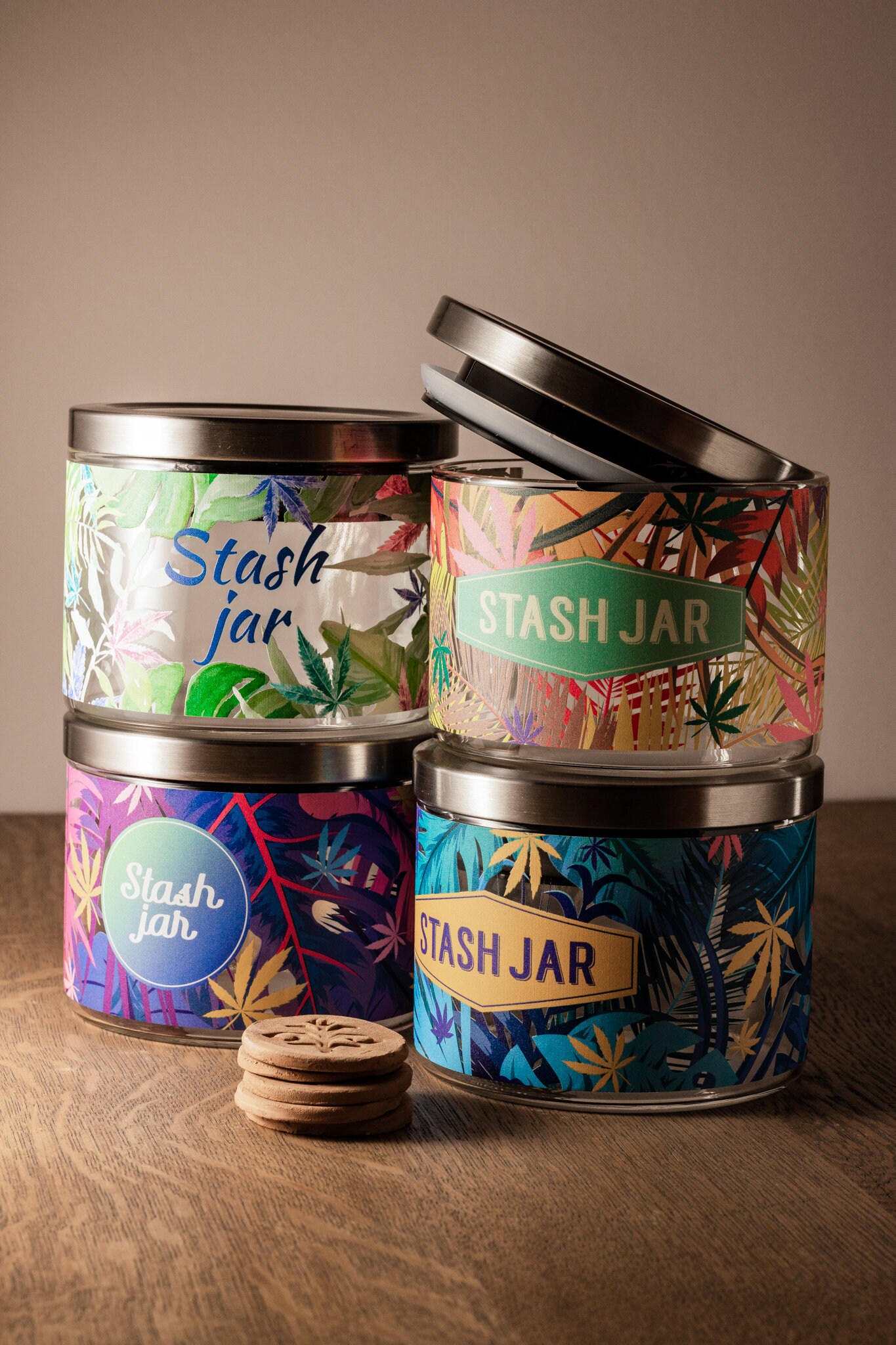 Weed Stash Jar Air Tight Glass Container With Hydrostone to - Etsy