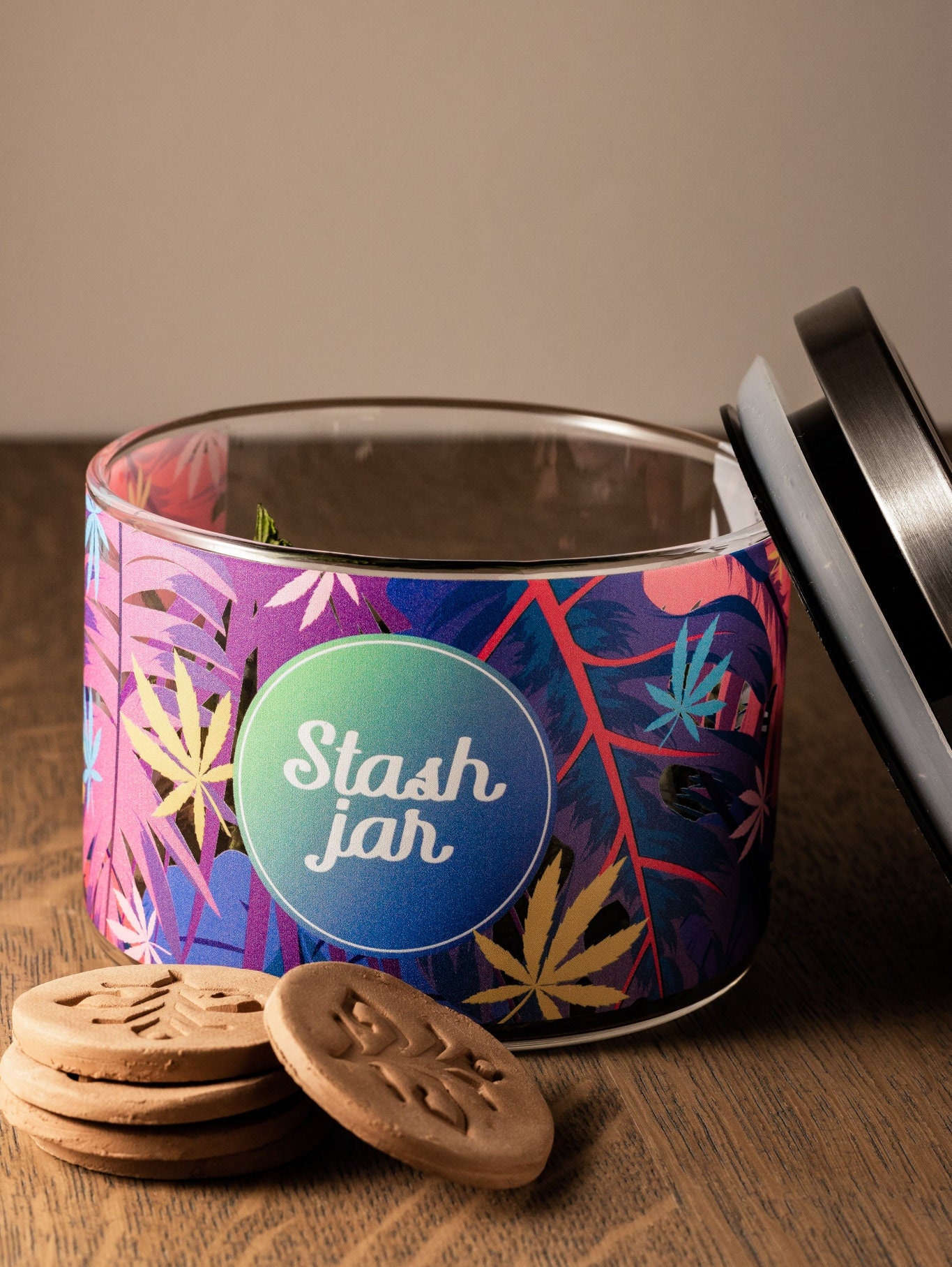 Weed Stash Jar Air Tight Glass Container With Hydrostone to - Etsy