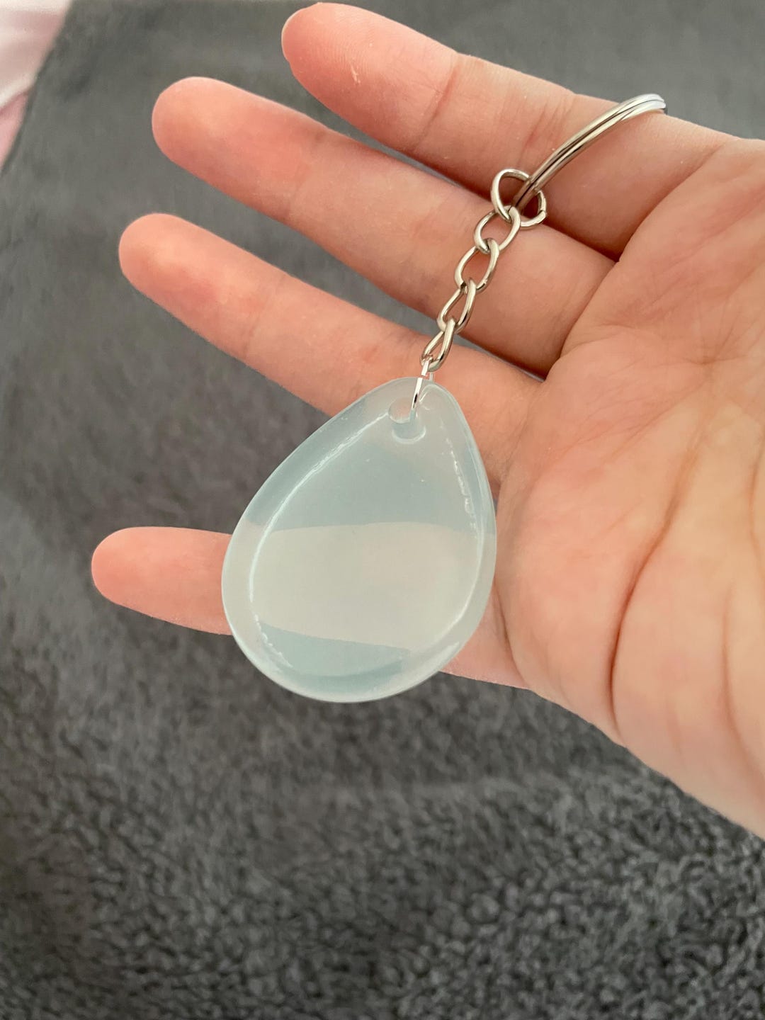 Teardrop Handmade Epoxy Resin Keyring, Medium, Light Blue - Etsy