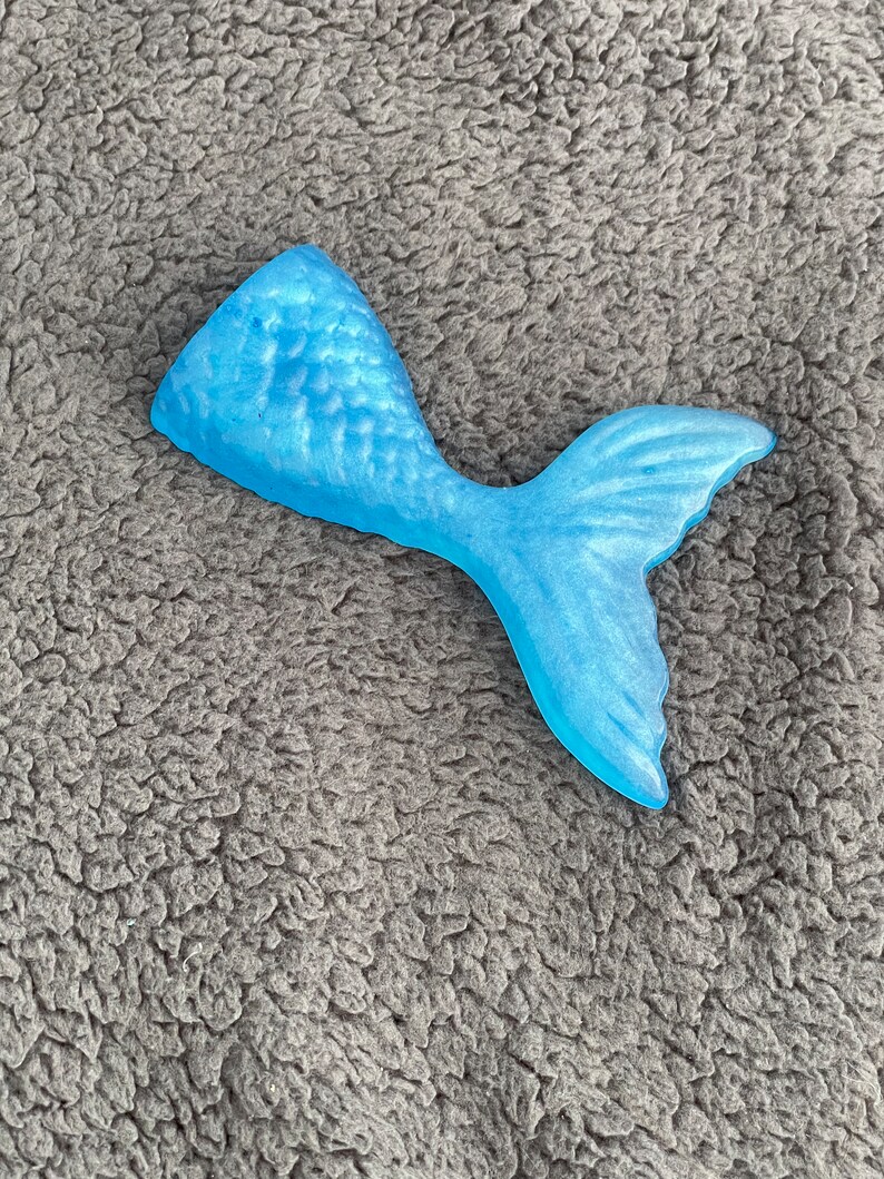 Mermaid Tail Resin Ornament Blue Shimmer - Etsy