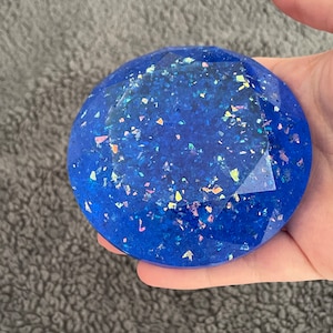 Gem Handmade Epoxy Resin Ornament, Blue Glitter Flakes - Etsy