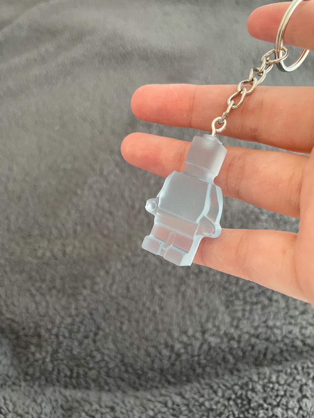 Brick Man Epoxy Resin Keyring, Glow in the Dark Blue - Etsy