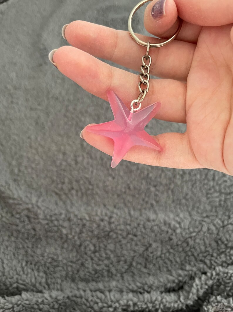 Starfish Handmade Epoxy Resin Keyring, Small, Pink - Etsy
