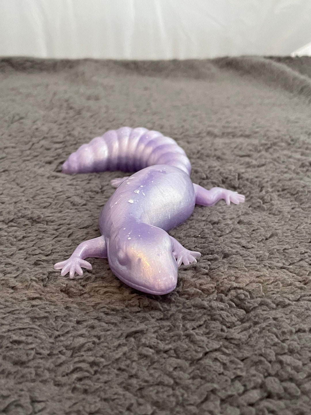 Gecko Handmade Epoxy Resin Ornament, Light Purple Shimmer - Etsy