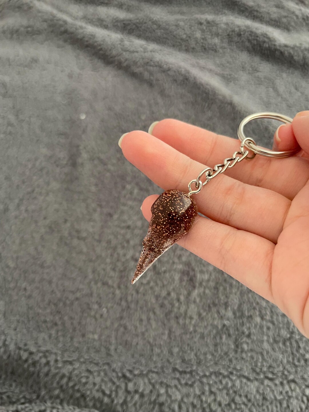 Raven Skull Handmade Epoxy Resin Keyring, IMPERFECT, Brown Glitter - Etsy