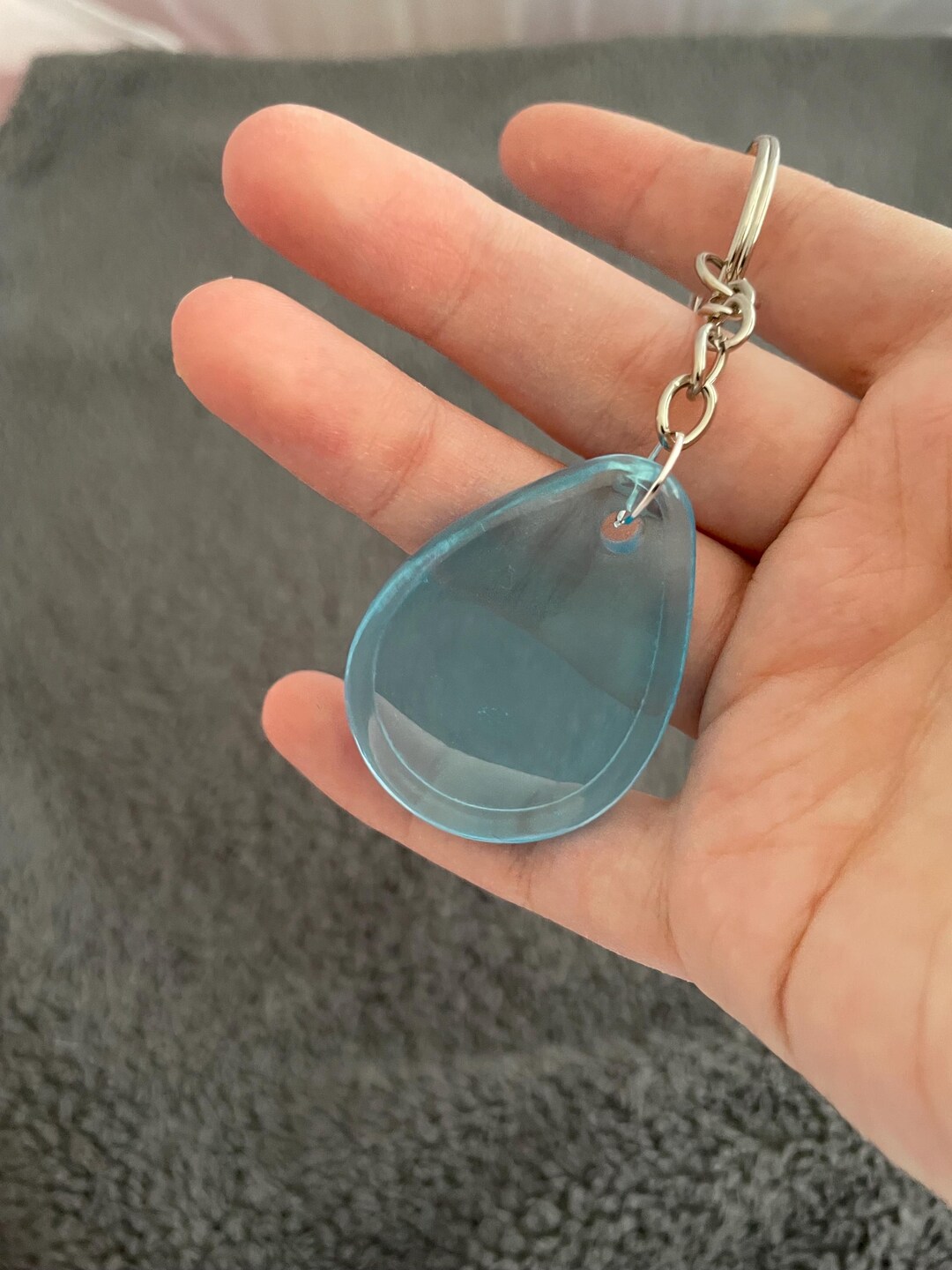 Teardrop Handmade Epoxy Resin Keyring, Medium, IMPERFECT, Blue - Etsy