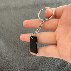 Rectangle Handmade Epoxy Resin Keyring, Extra Small, IMPERFECT, Black ...
