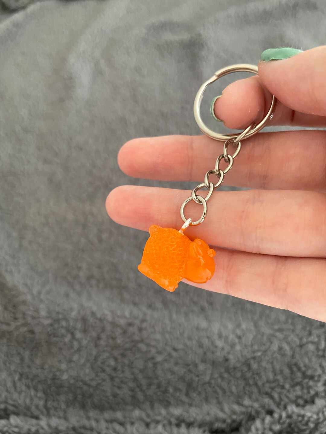 Sheep Handmade Epoxy Resin Keyring, Bright Orange Shimmer - Etsy