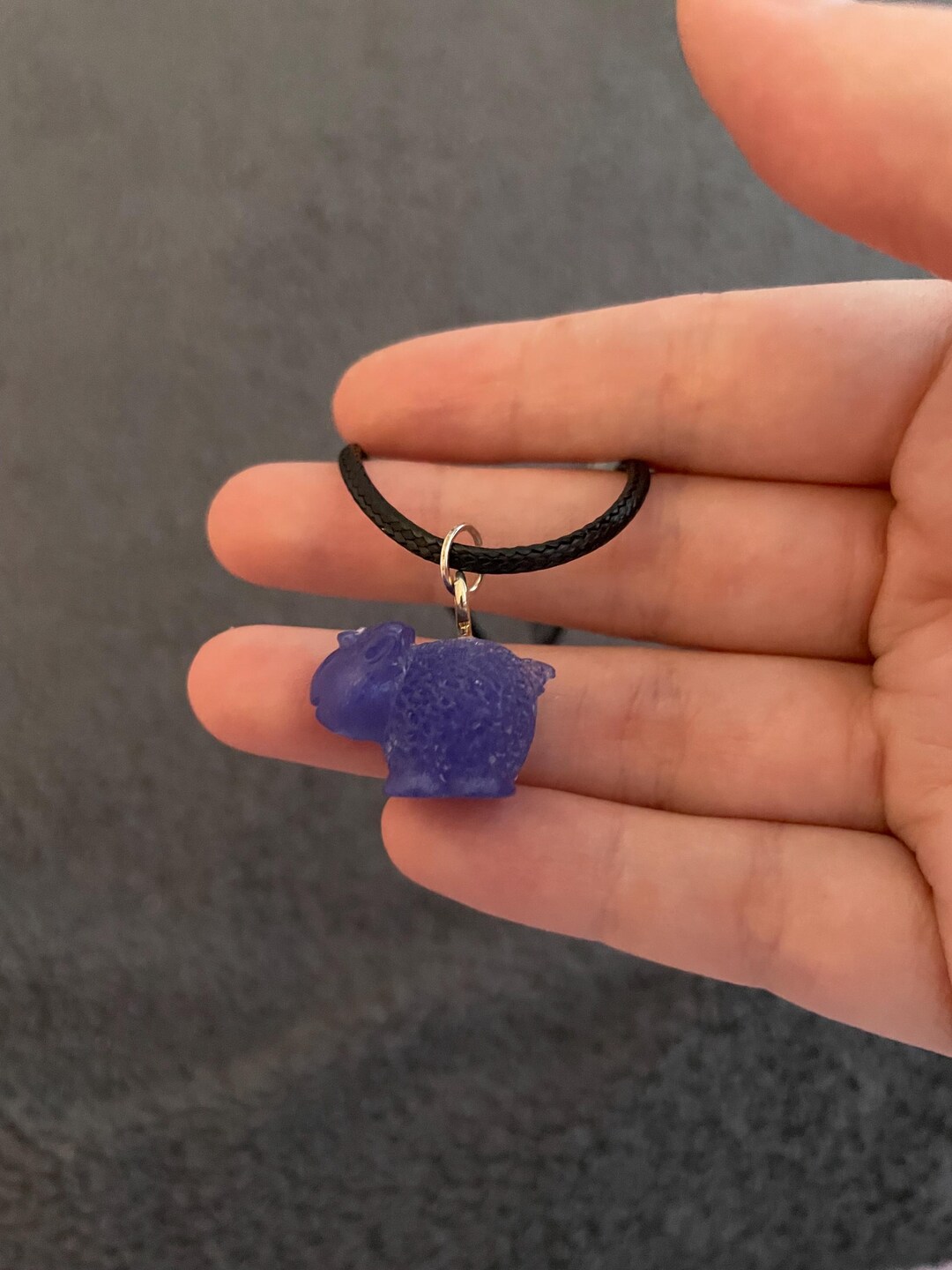 Sheep Handmade Epoxy Resin Necklace, IMPERFECT, Violet Shimmer - Etsy