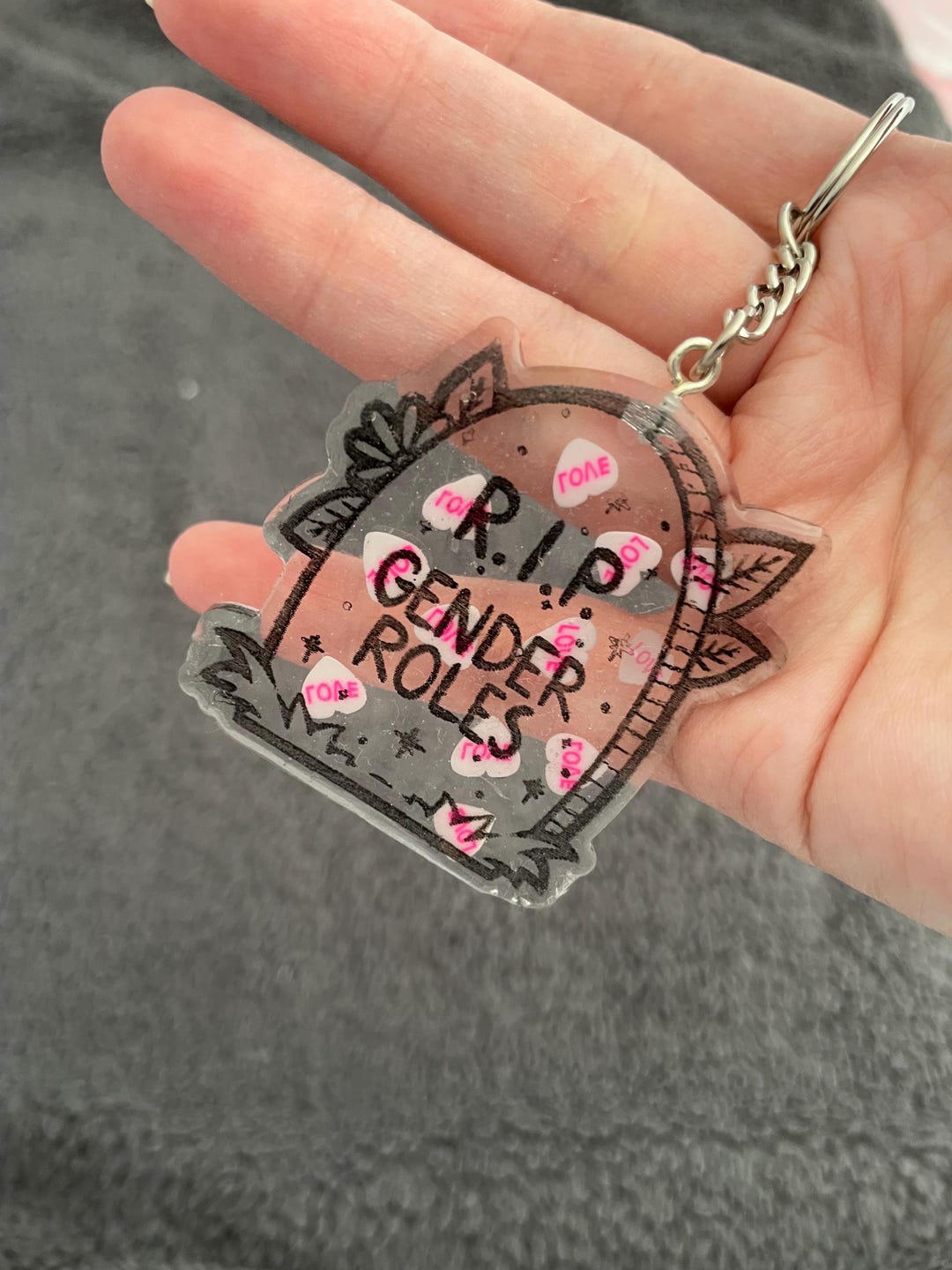 RIP Gender Roles Handmade Epoxy Resin Keyring, IMPERFECT, Love - Etsy