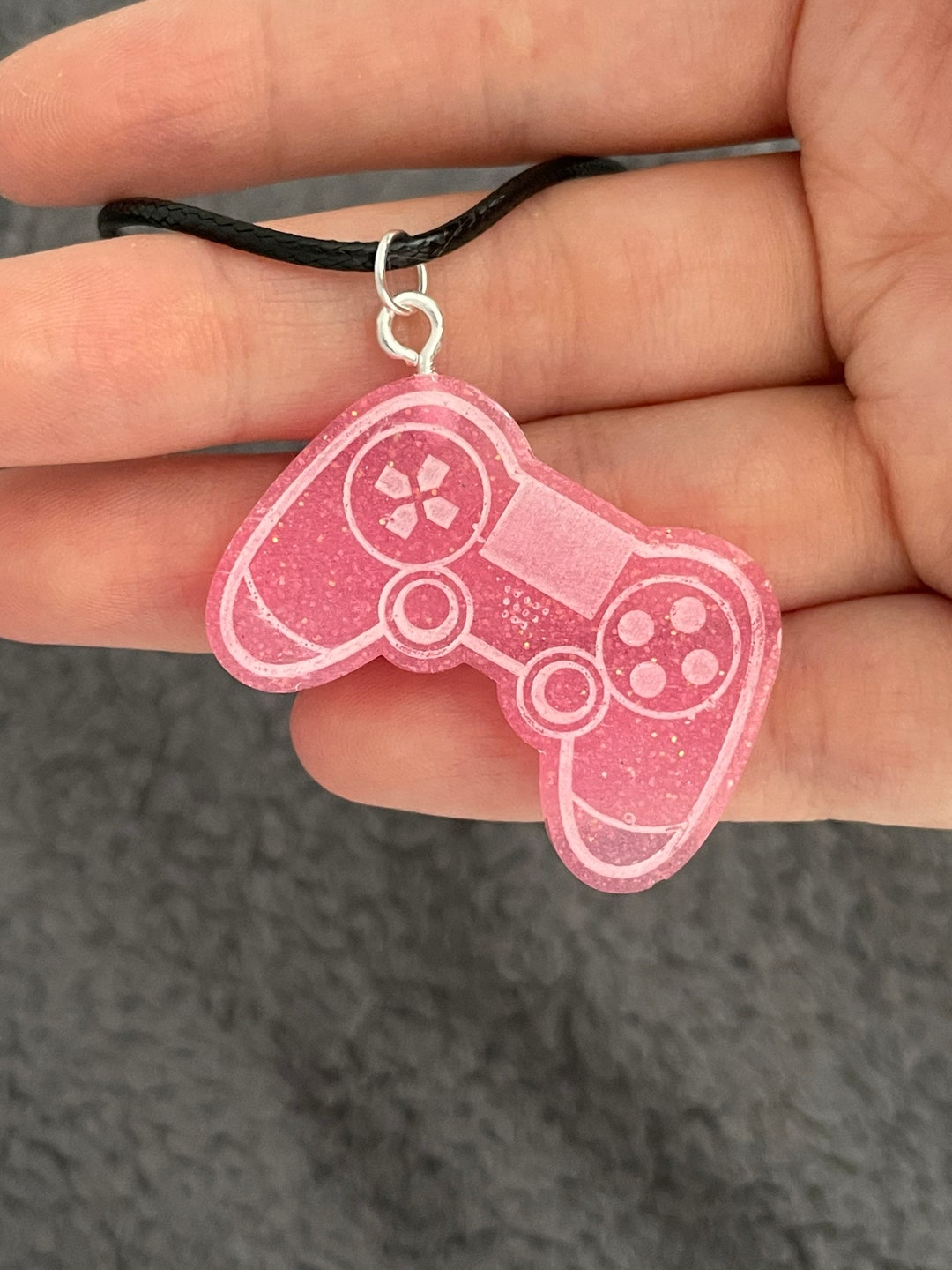 Gaming Controller Handmade Epoxy Resin Necklace, Light Pink Fine ...