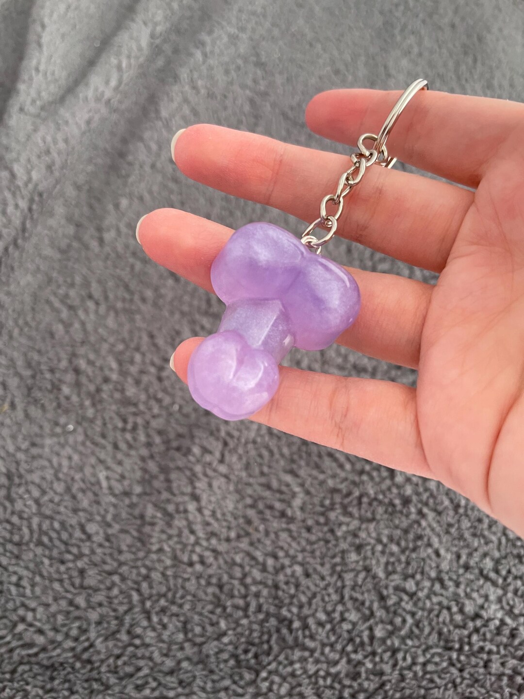Willy Handmade Epoxy Resin Keyring, Medium, Light Purple Shimmer - Etsy