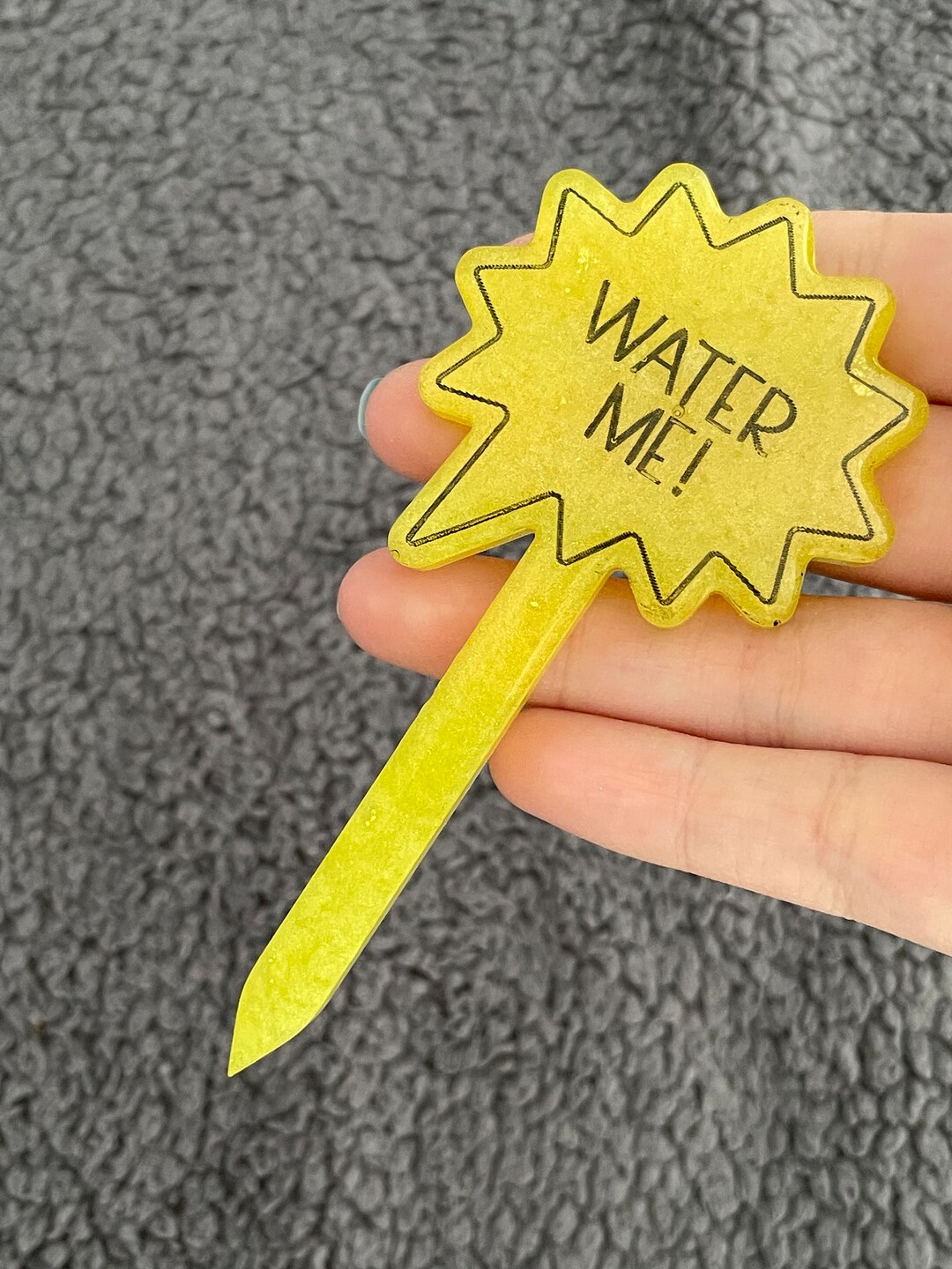 Handmade Epoxy Resin Plant Stake, Yellow Shimmer - Etsy