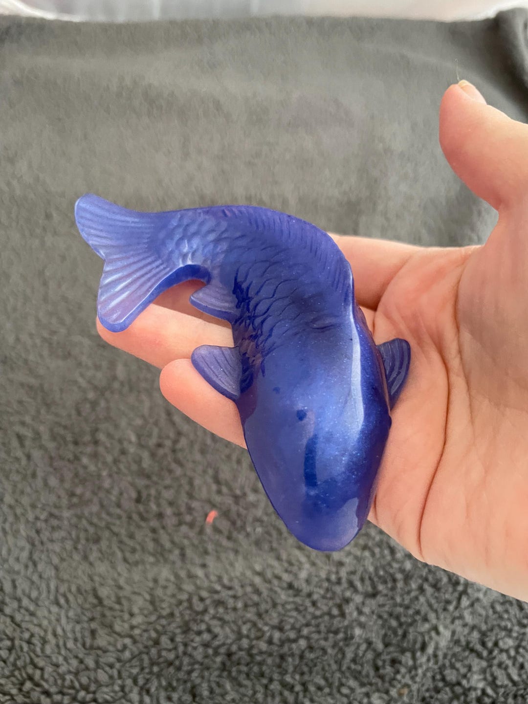Koi Fish Handmade Epoxy Resin Ornament, Large, Blue Purple Shimmer - Etsy
