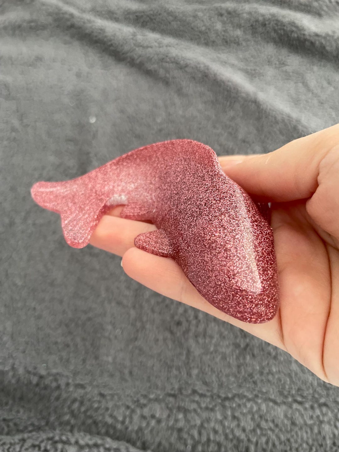 Koi Fish Handmade Epoxy Resin Ornament, Pink Fine Glitter - Etsy