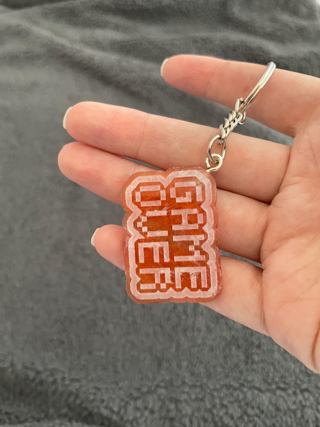 Game Over Handmade Epoxy Resin Keyring, IMPERFECT, Brown Shimmer - Etsy