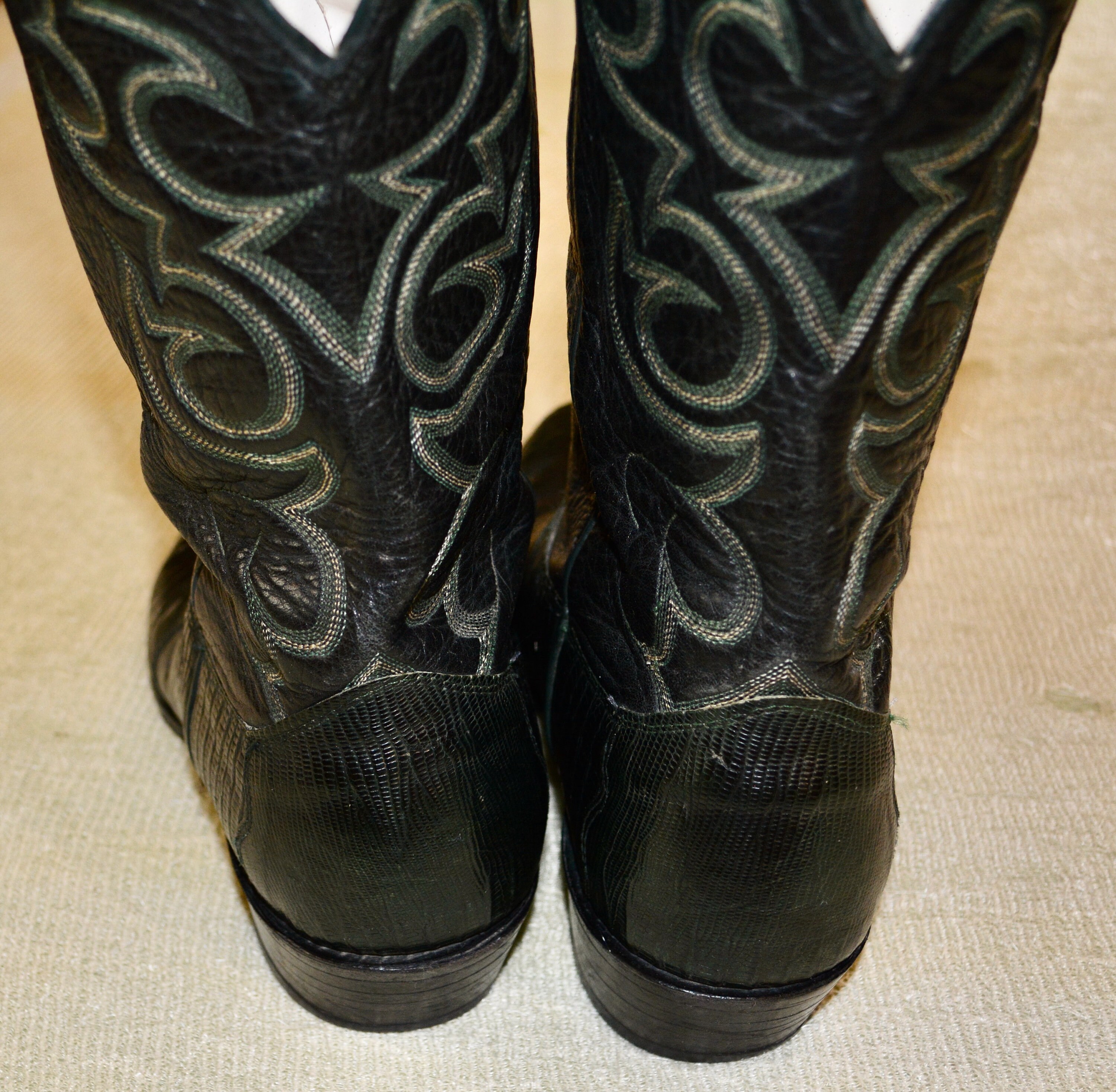 Nacona Black Lizzard Cowboy Mens Boots Sz 10 M - Etsy