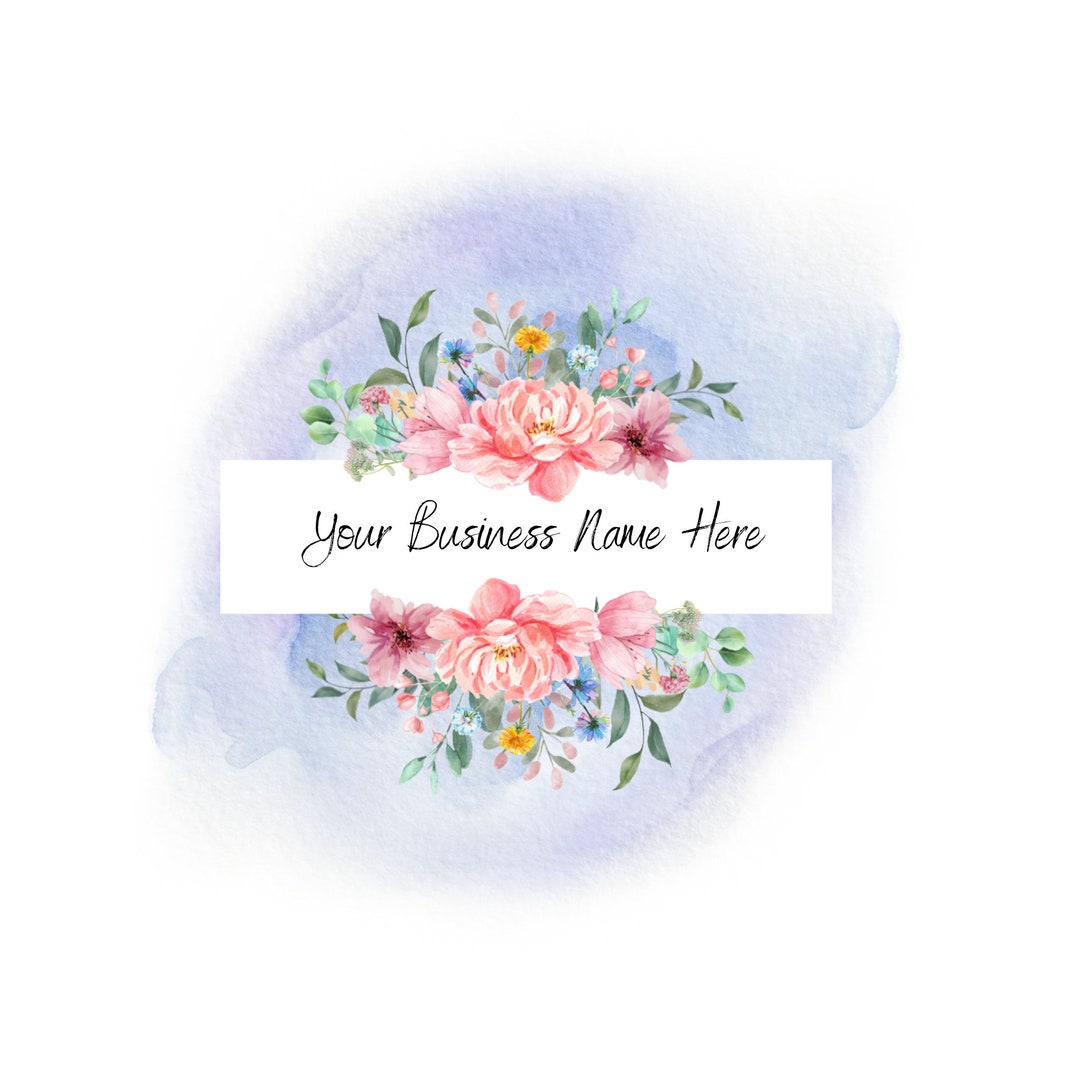 Pre Made Floral Logo - Watercolour - PNG - Transparent Background ...