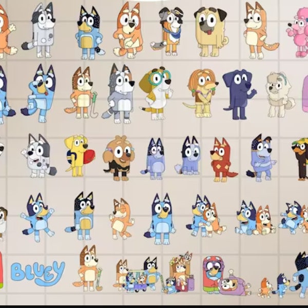 Bluey characters png - Etsy France