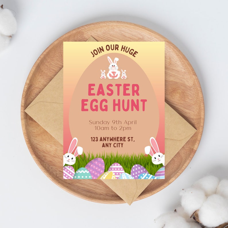 EDITABLE Easter Egg Hunt Invitation Digital Easter Egg Hunt - Etsy