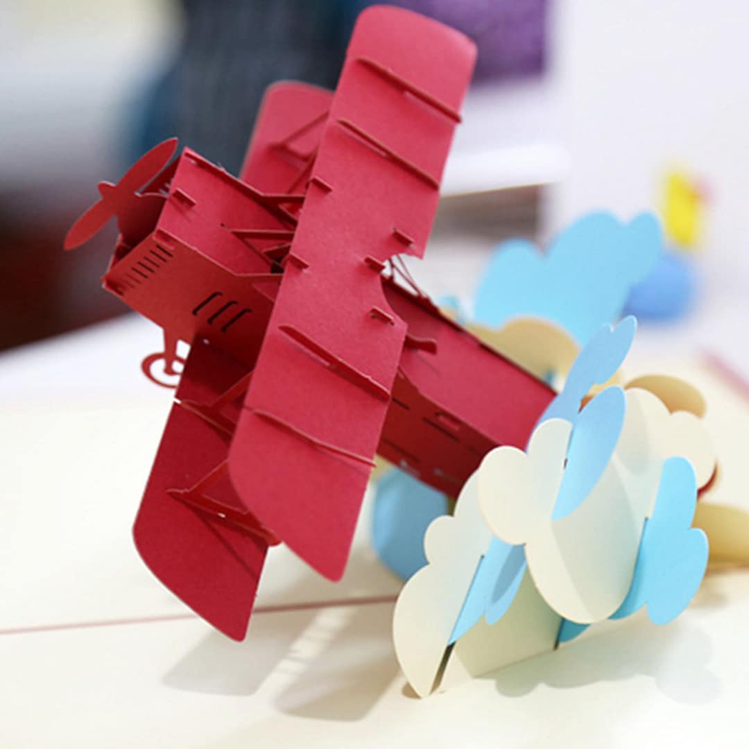 3D Pop up Aeroplane Helicopter Greeting Card for Father's Day Birthday ...