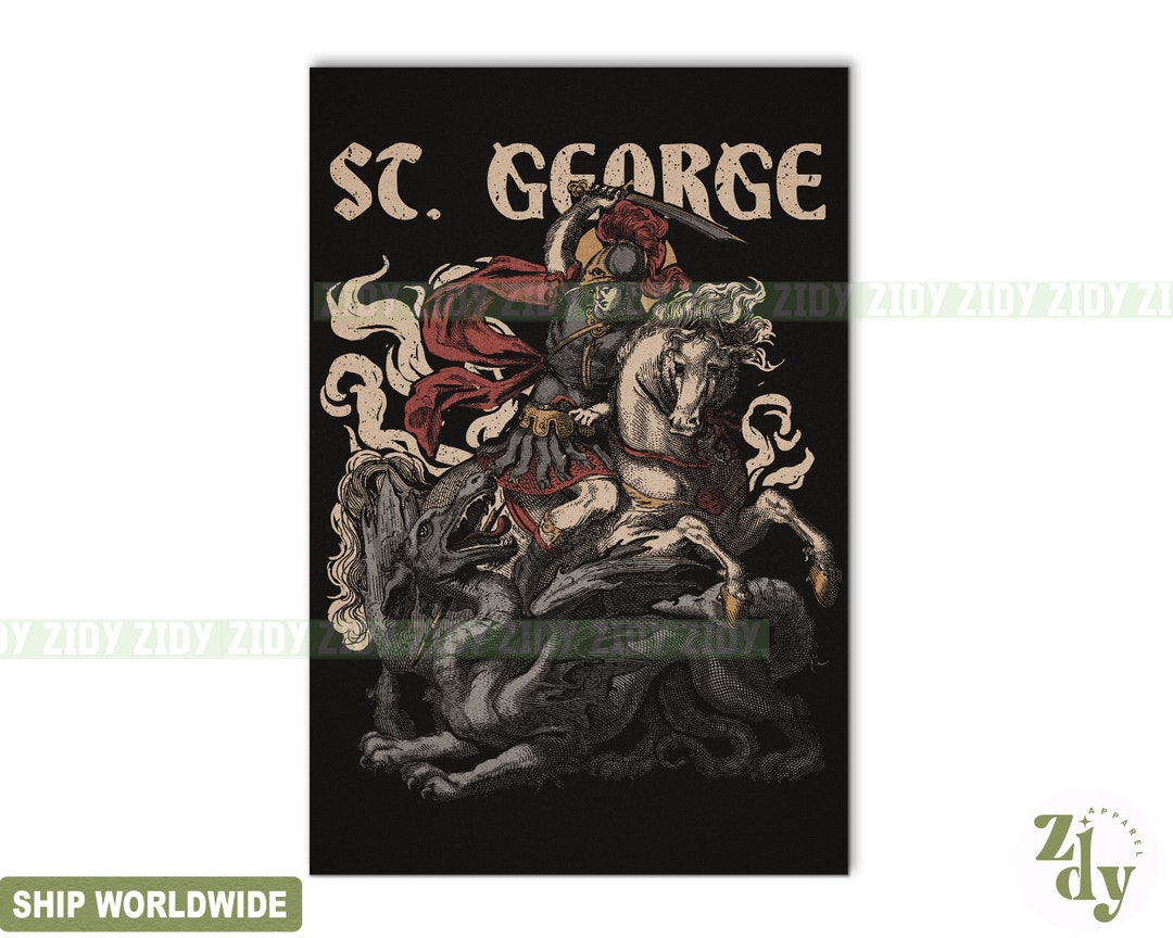 St. George Poster, Saint Geogre Poster, Saint George and the Dragon ...