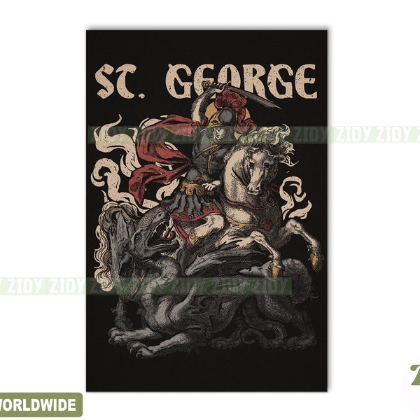 St George and the Dragon Poster - Etsy