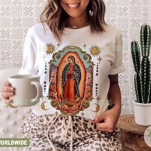 Virgin Mary Shirt Mother Mary Shirt Our Lady of Guadalupe - Etsy