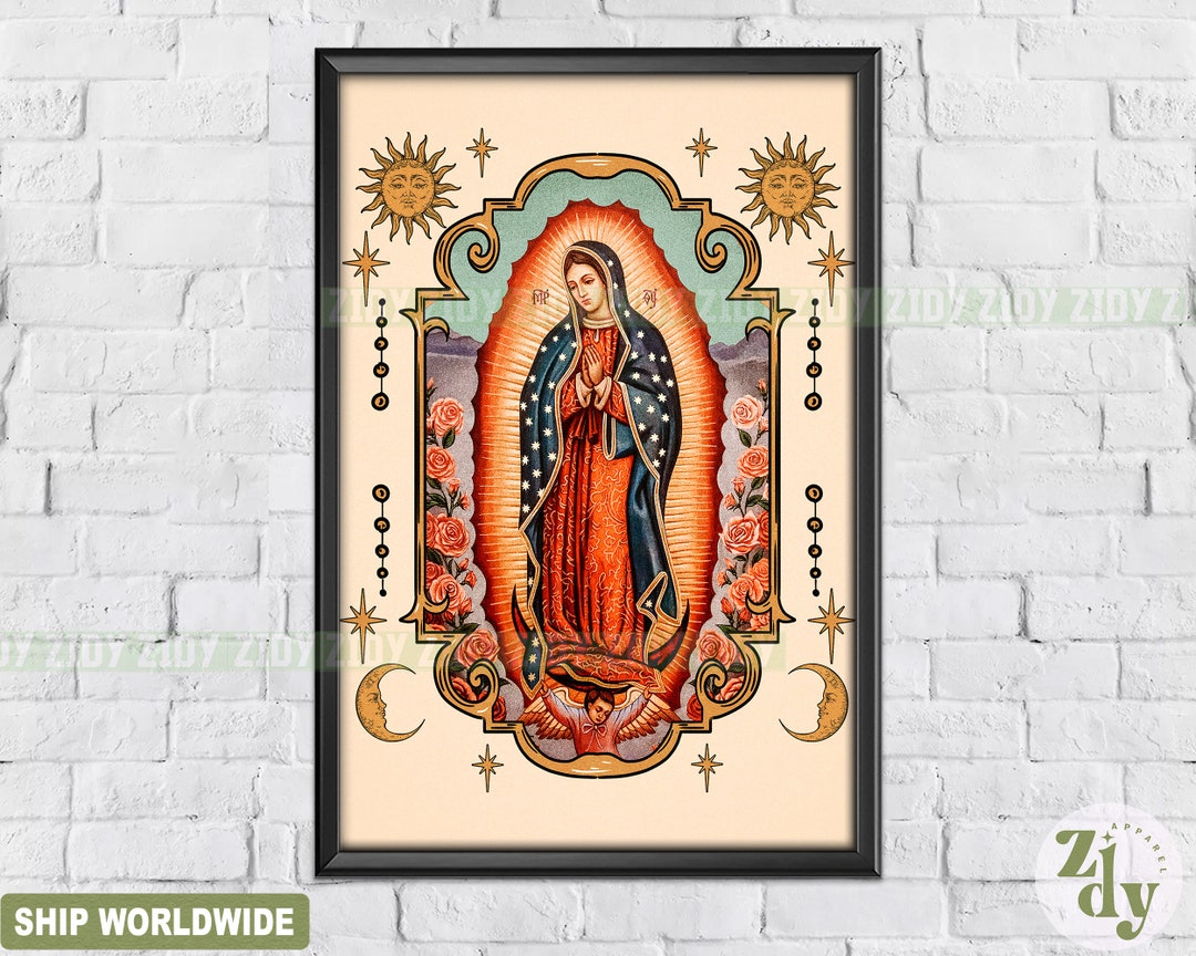 Virgin Mary Poster, Mother Mary Poster, Our Lady of Guadalupe Poster ...