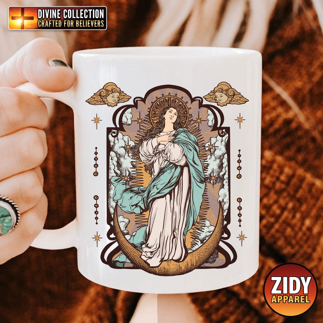 Virgin Mary Mug, Bible Verse Mug, Christian Mug, Christian Gift ...