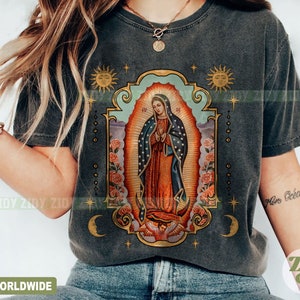 Virgin Mary Shirt Mother Mary Shirt Our Lady of Guadalupe - Etsy
