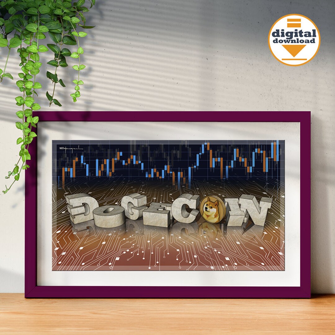 Digital Download Dogecoin Crypto Art, Doge Wall Art, Cryptocurrency ...