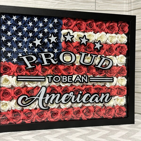 American Flag Shadow Box Frame - Etsy