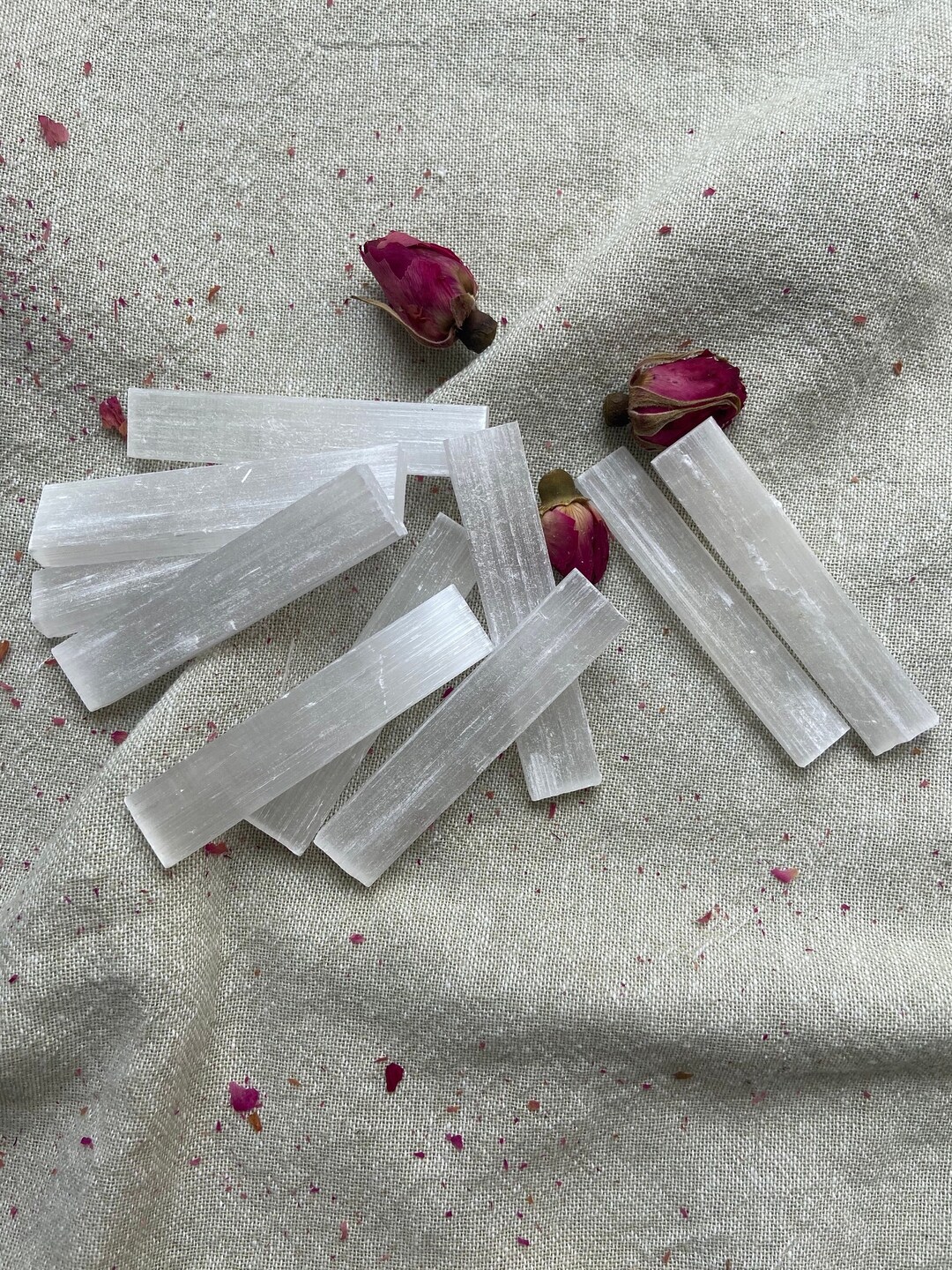 Natural Selenite Raw Rods - Channel Divine Energy and Draw Protective ...