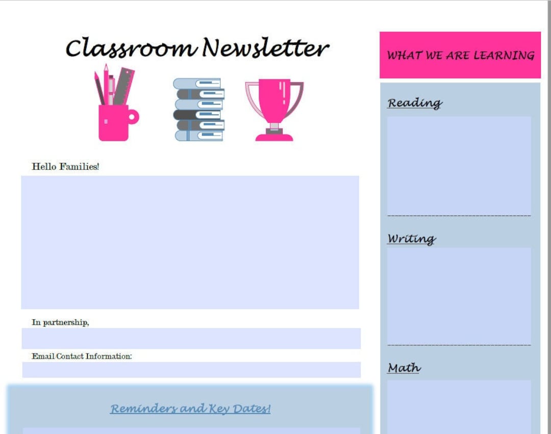 BUNDLE - 6 Sets of Classroom Newsletters/parent Check Ins - EDITABLE ...