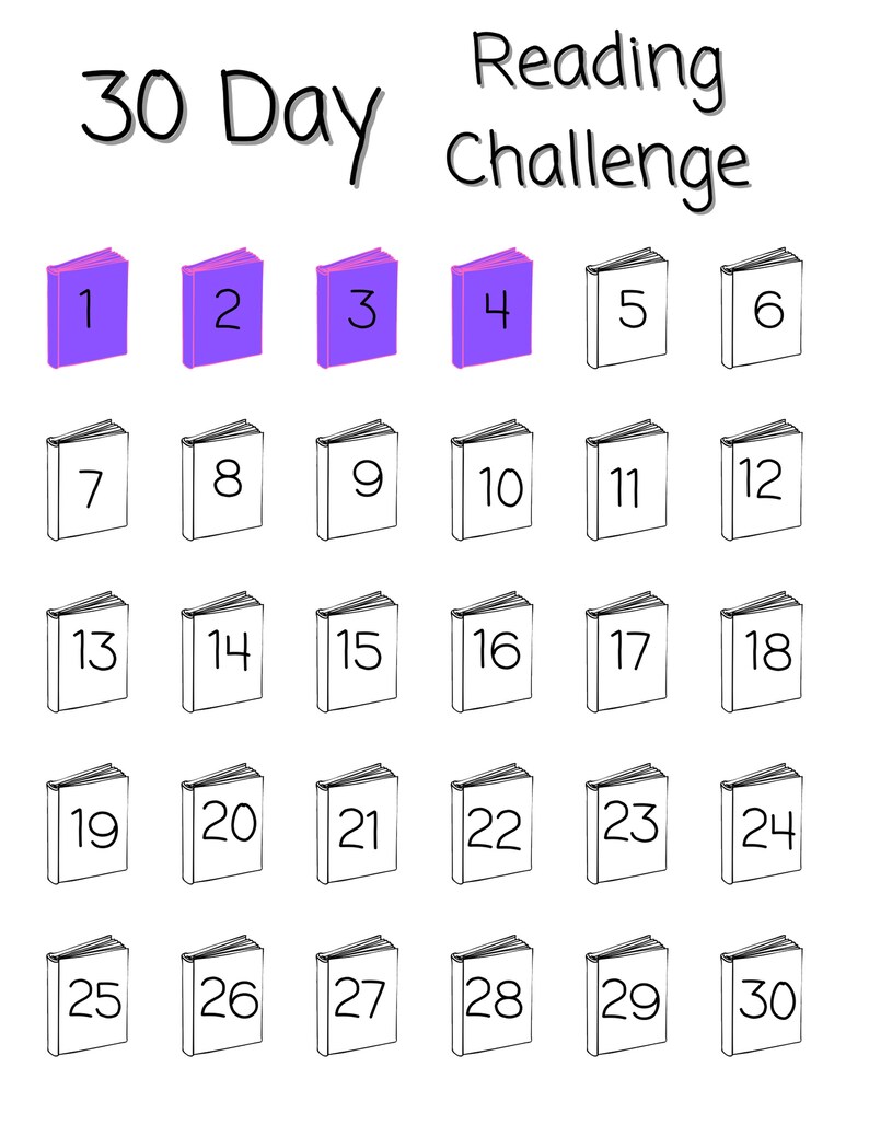 Printable 30 Day Reading Challenge 30 Day Book Challenge Reading ...