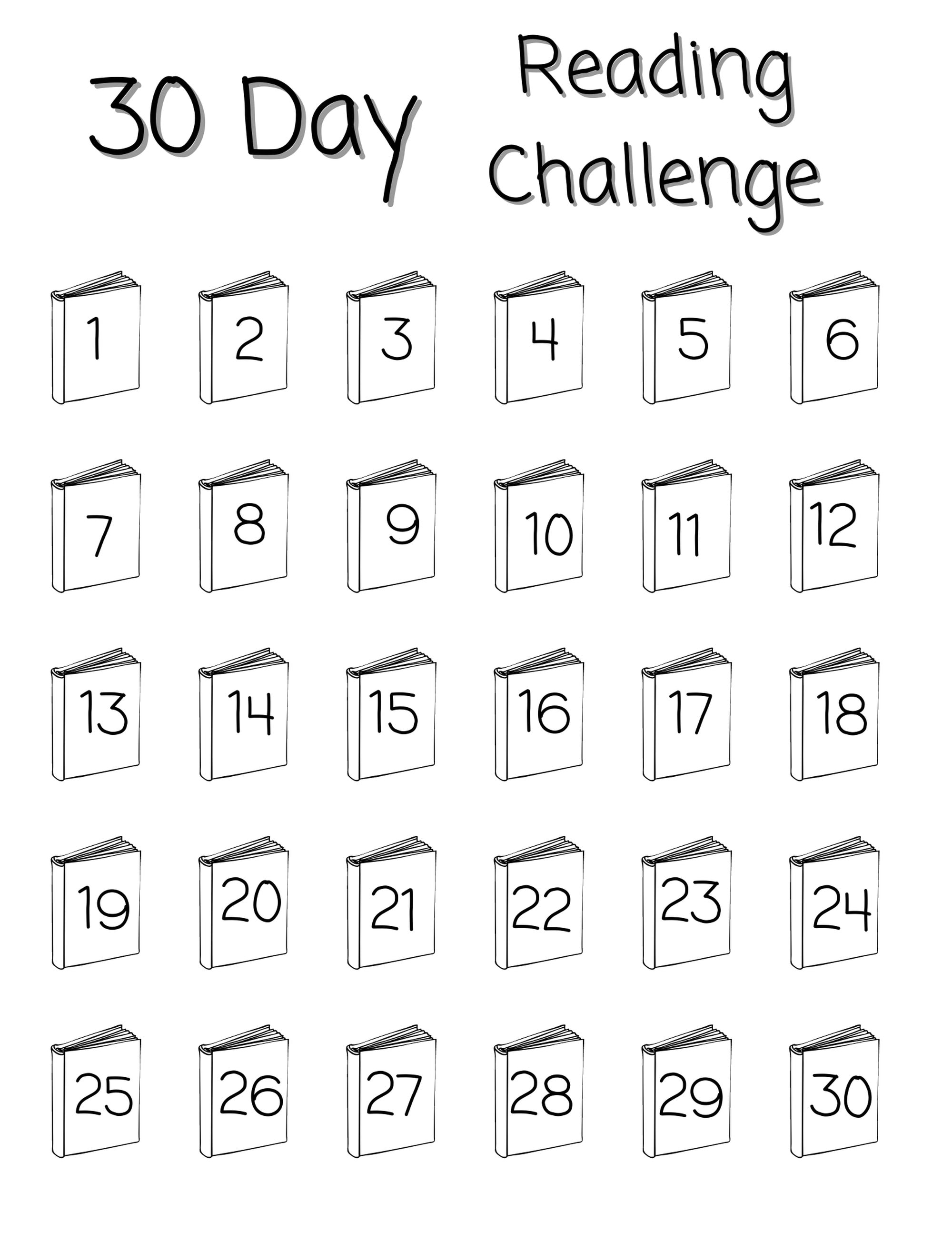 Printable 30 Day Reading Challenge 30 Day Book Challenge Reading ...