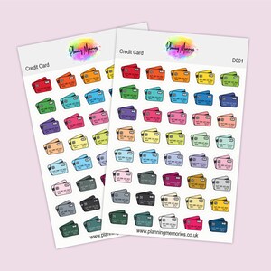 Credit Card Debit Card Pay Bills Doodle Planner Stickers Sheet - Etsy