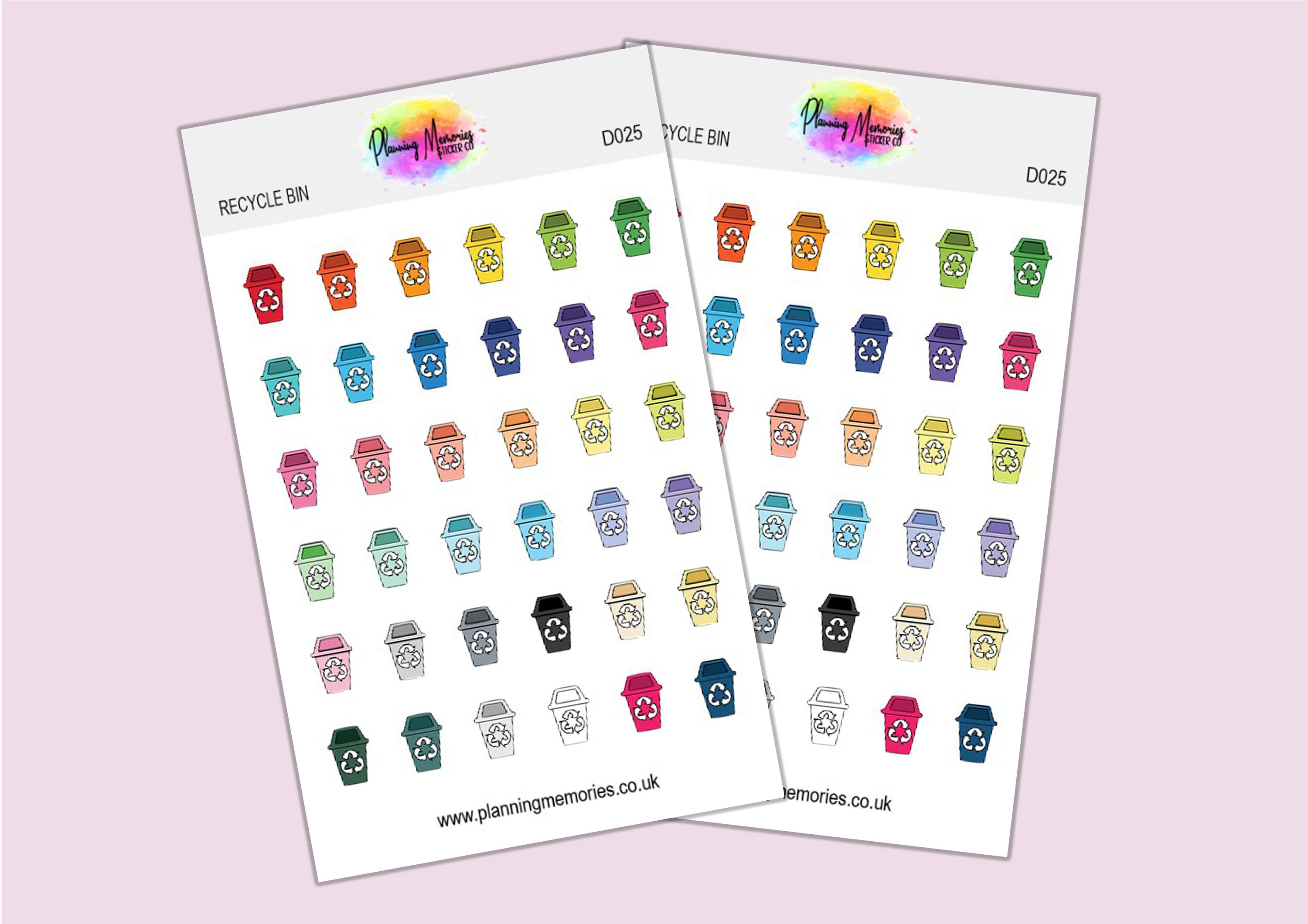 Recycle Bin Stickers Bin Planner Stickers Bin Day Stickers Doodle ...