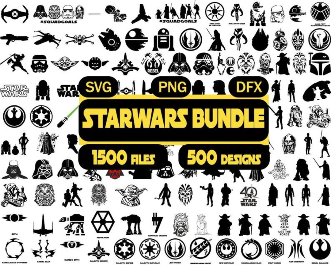 Galactic Sci Fi SVG Bundle Inspired by Space Saga Characters for Cricut ...