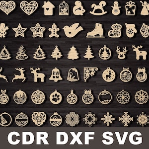 255 CNC Christmas Vector Files Bundle Vector Cdr Dxf Svg for Laser Cut ...