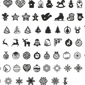 255 CNC Compatible Christmas SVG Bundle for Laser Cut, Digital Holiday ...