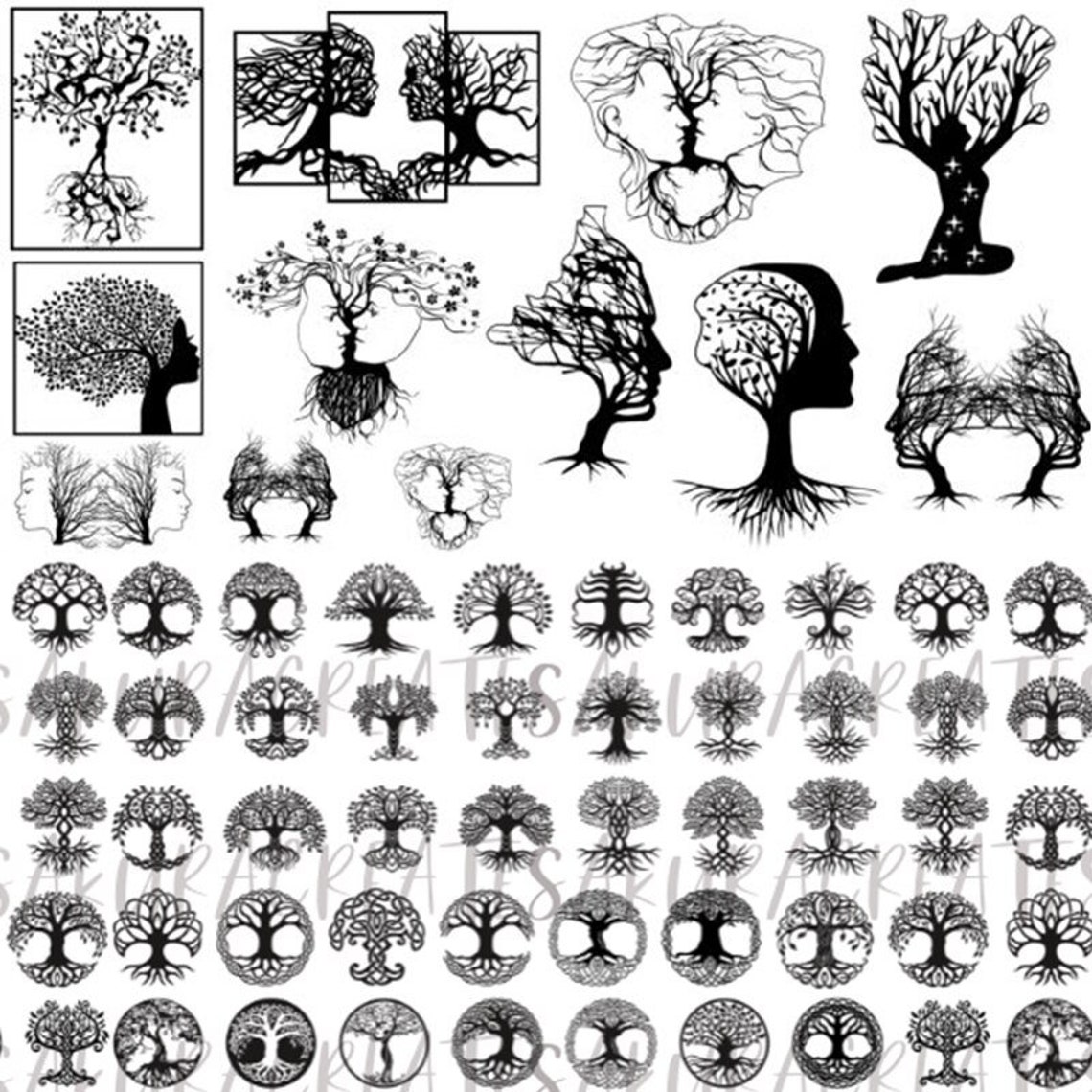60 Tree of Life Template Bundle Laser Cut Vector SVG DXF Files - Etsy