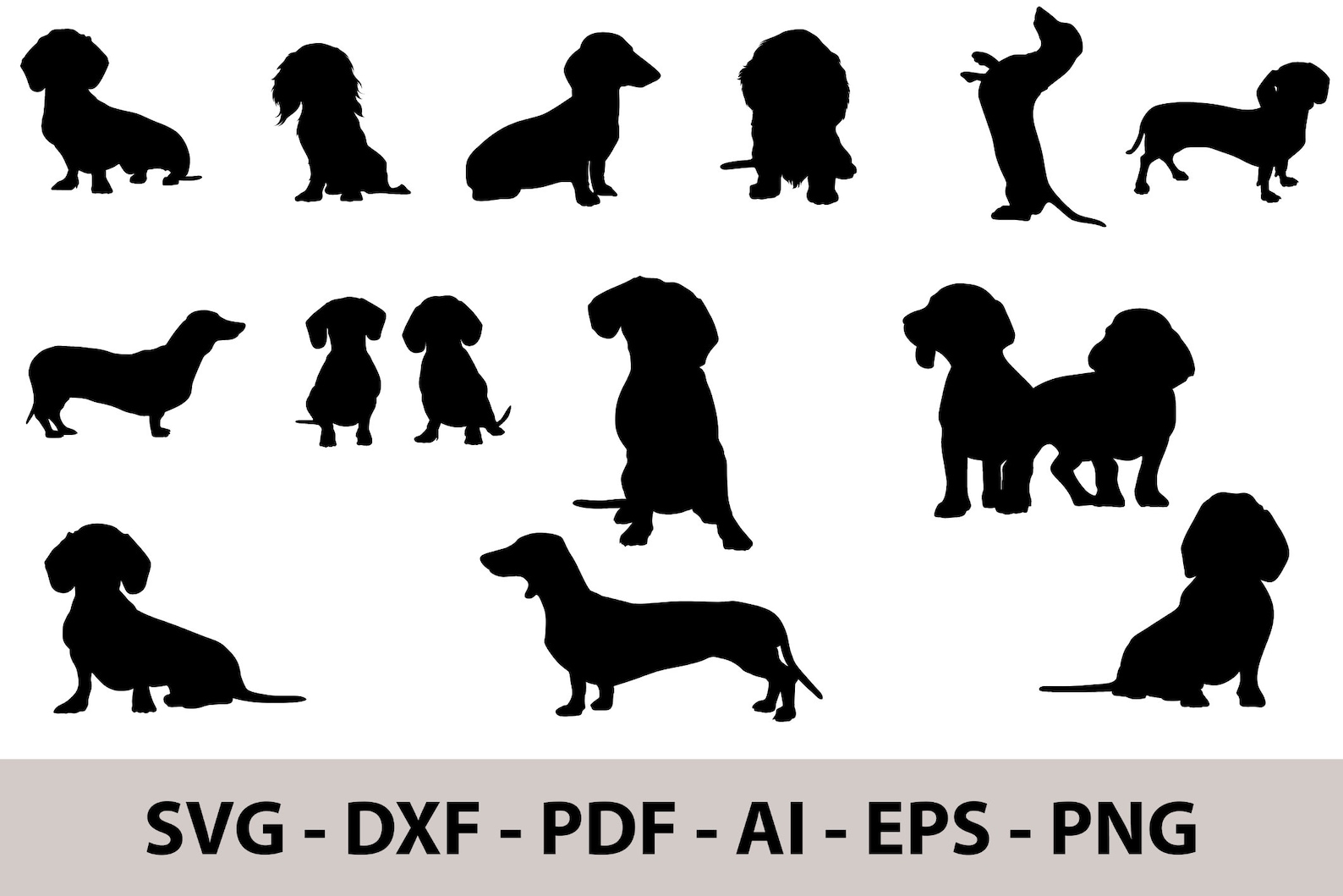 Dog SVG Bundle Sausage Dogs SVG Dog Clipart Dog Cut File - Etsy