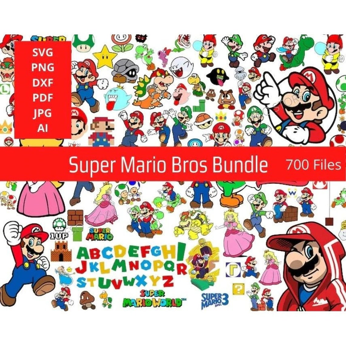 Mario Best Collection Super Mario Svg Bundle Package Mario Family Svg ...