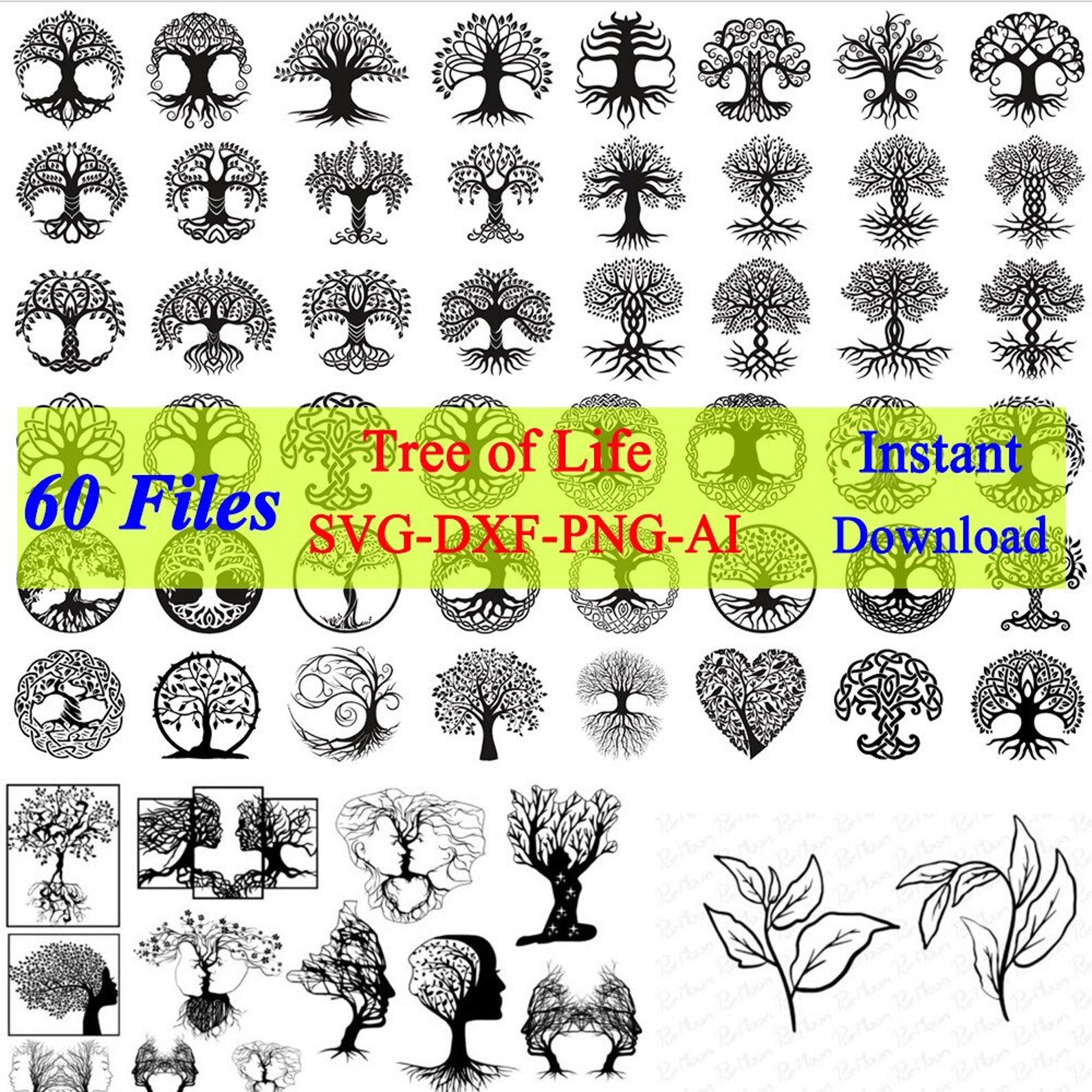 60 Tree of Life Template Bundle Laser Cut Vector SVG DXF Files - Etsy