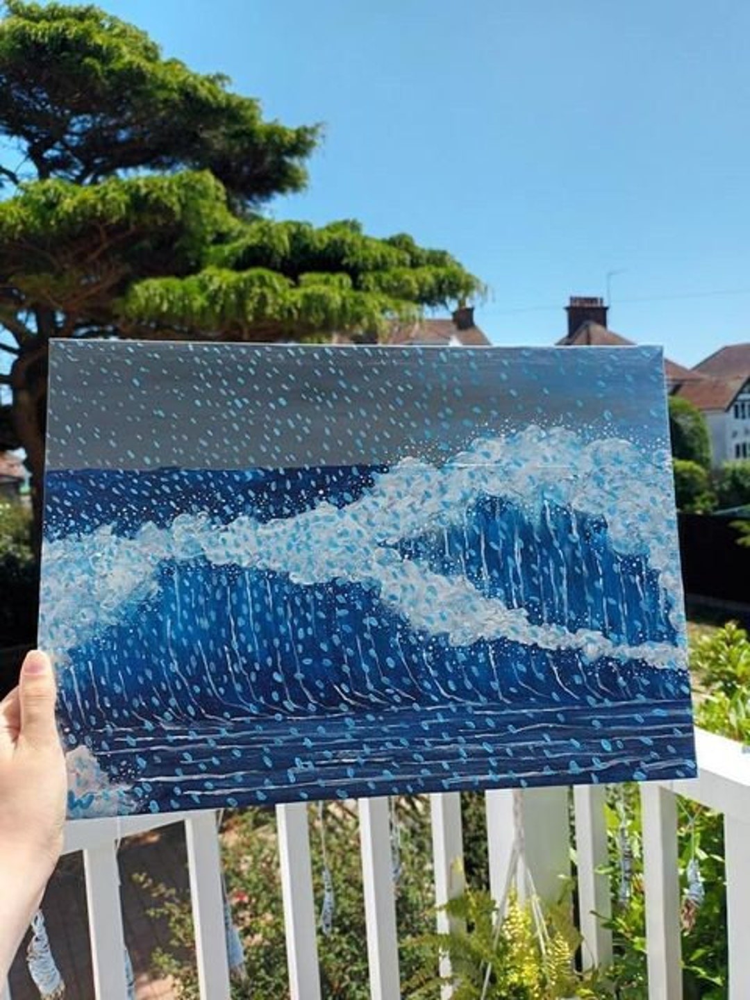 Ocean Art, Wave Art, Wave, Ocean, Hand Painted, Acrylic Canvas - Etsy