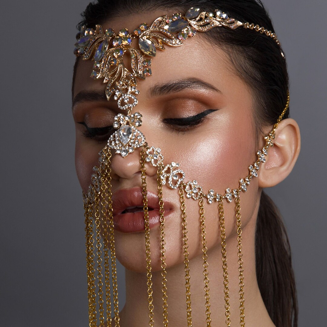 Arabic Gold Sexy Face Chain Costumes Decoration for Women - Etsy
