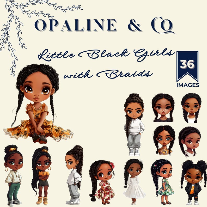 Little Black Girl With Braids Clipart, Braided Hair Illustrations ...